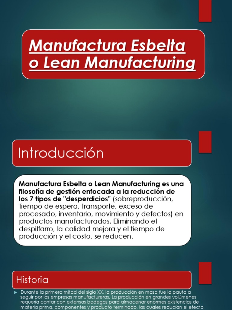 Manufactura Esbelta o Lean Manufacturing | PDF | Lean Manufacturing | Calidad (comercial)