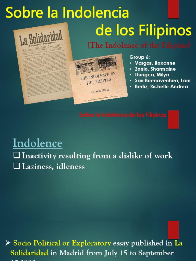 Causes of Filipino Indolence Explained | PDF
