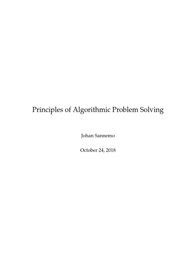 Principles of Algorithmic Problem Solving PDF | PDF | Programming ...