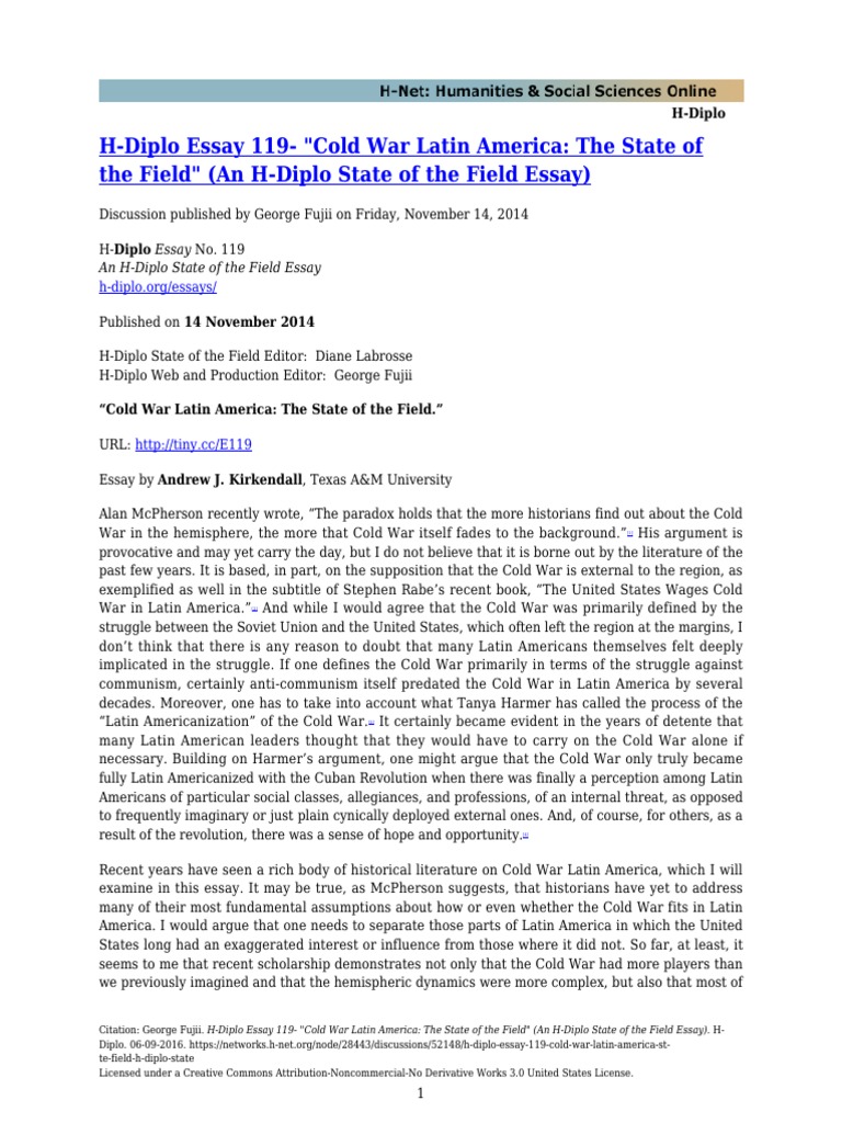 Cold War Latin America The State of The Field | PDF | Latin America | Cuba