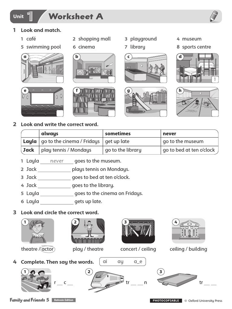 Worksheet A: Look and Match | PDF
