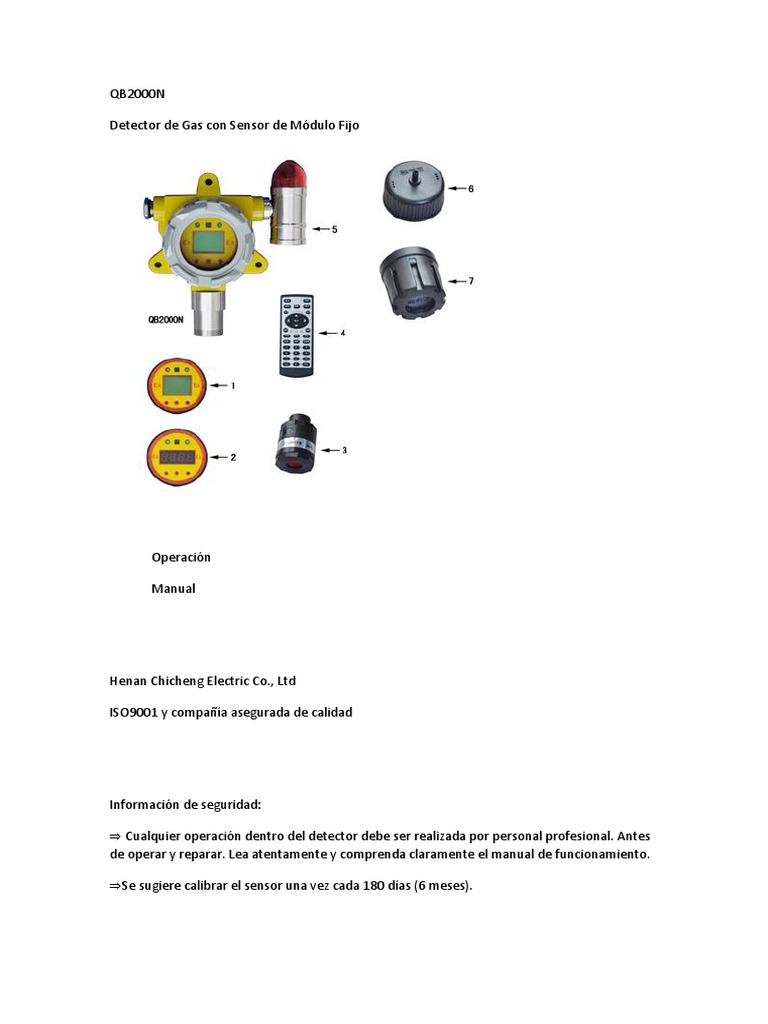 Manual Detector Gases QB2000N-T | PDF | Placa de circuito impreso | Diodo emisor de luz