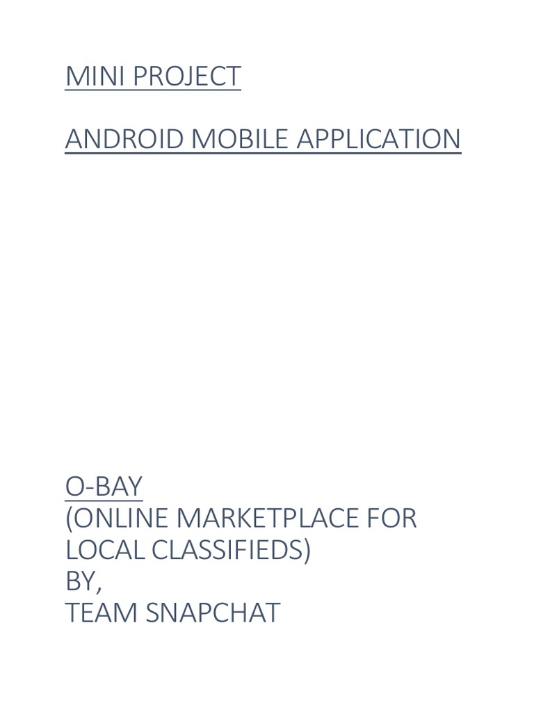 Mini Project Android Mobile Application | PDF