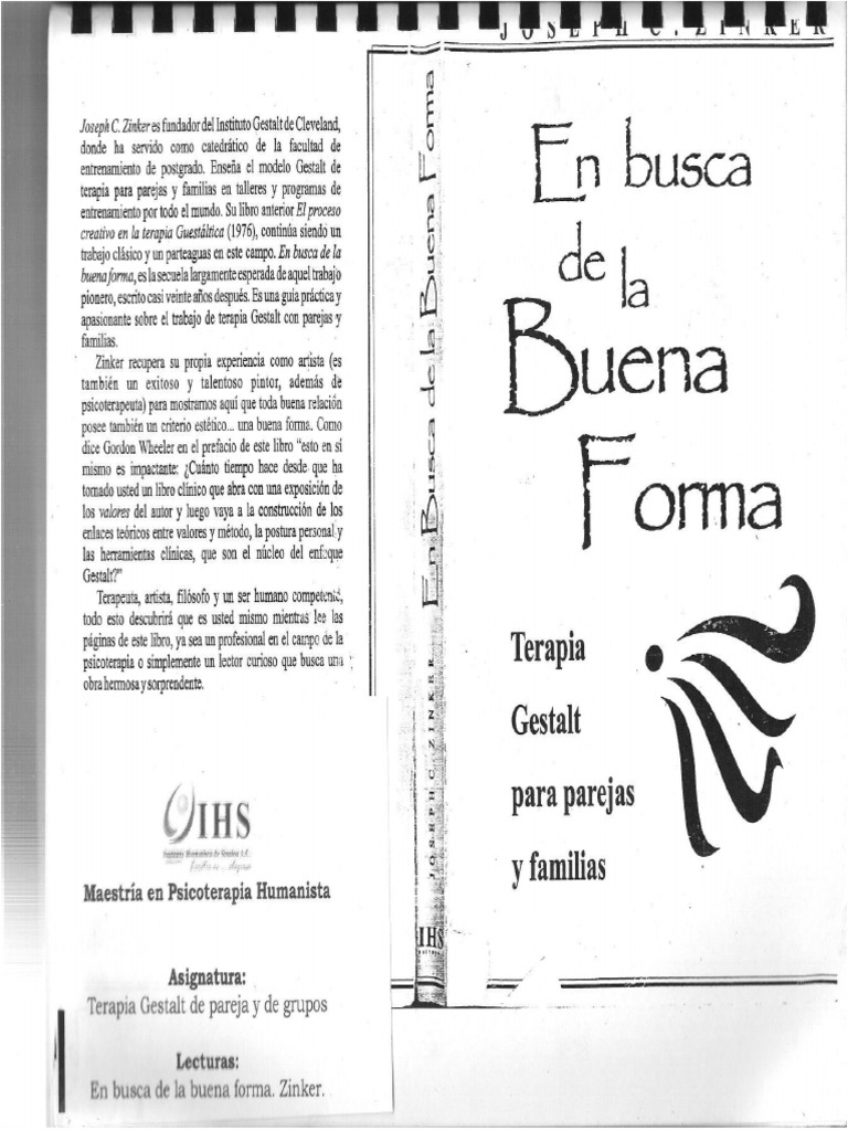 Zinker, Joseph - en Busca de La Buena Forma. Terapia Gestalt para ...