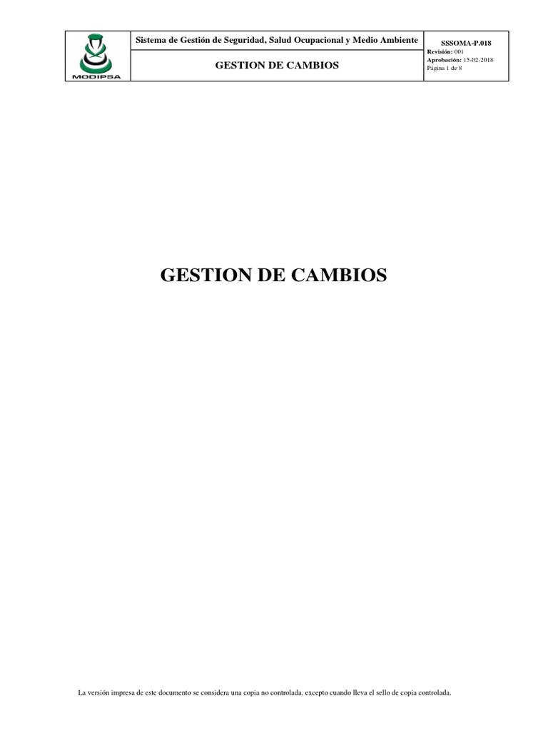 Sello de Copia Controlada en Gestión de Cambios | PDF | Seguridad y ...