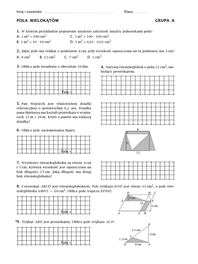 pola wielokątów | PDF