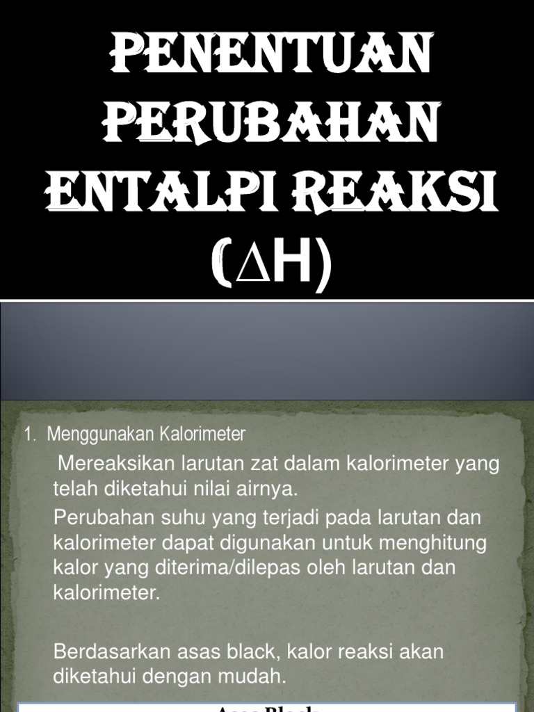 Menghitung Perubahan Entalpi Reaksi | PDF