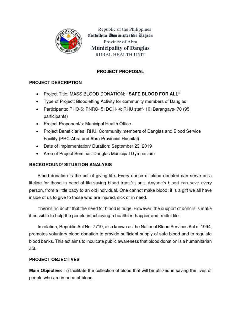Bloodletting Activity Project Proposal | Blood Donation | Blood | Free ...