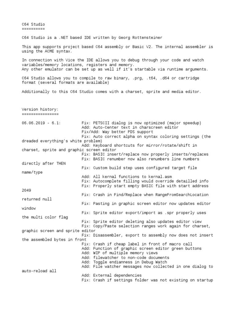 C 64 Studio | PDF | Gnu | Library (Computing)