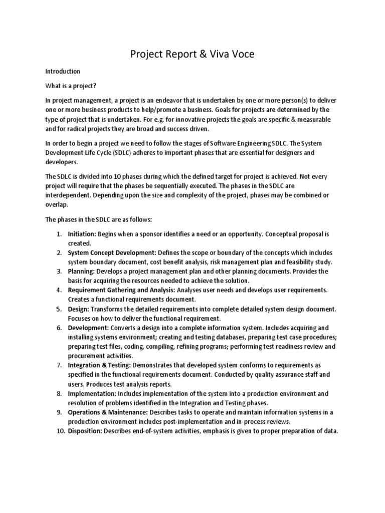 Project Report & Viva Voce | Download Free PDF | Systems Theory ...