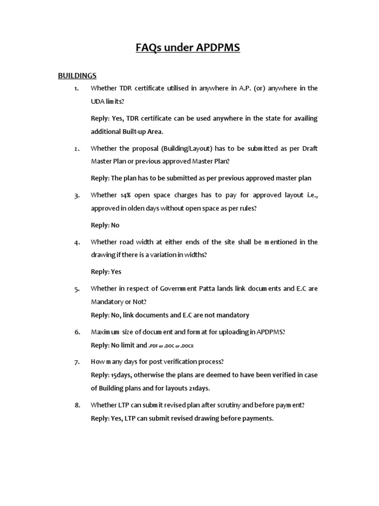 Faqs Under Apdpms: Buildings | PDF | Government Information | Government