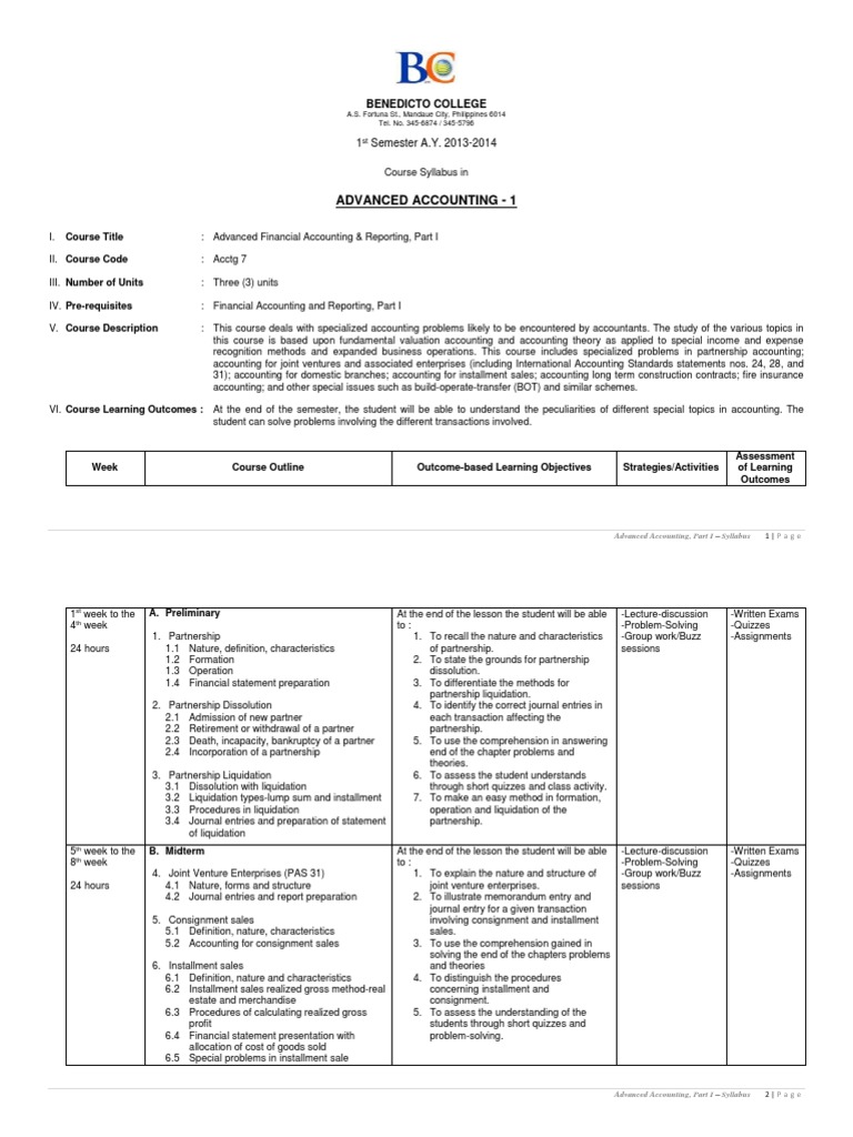 Advanced Accounting 1 | PDF | Certified Public Accountant | Accounting