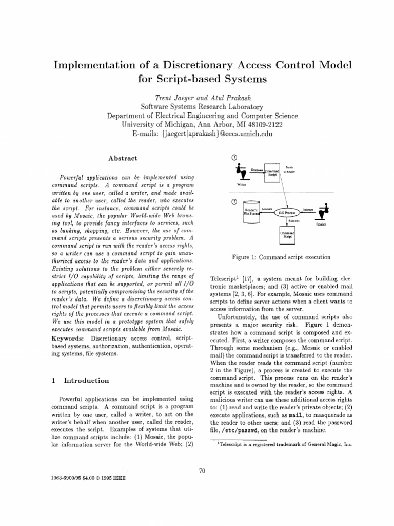 Implementation of A Discretionary Access Control Model For Scriptbased ...