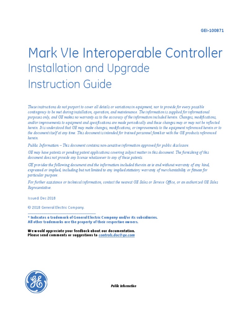 Mark Vie Interoperable Controller: Installation and Upgrade Instruction ...