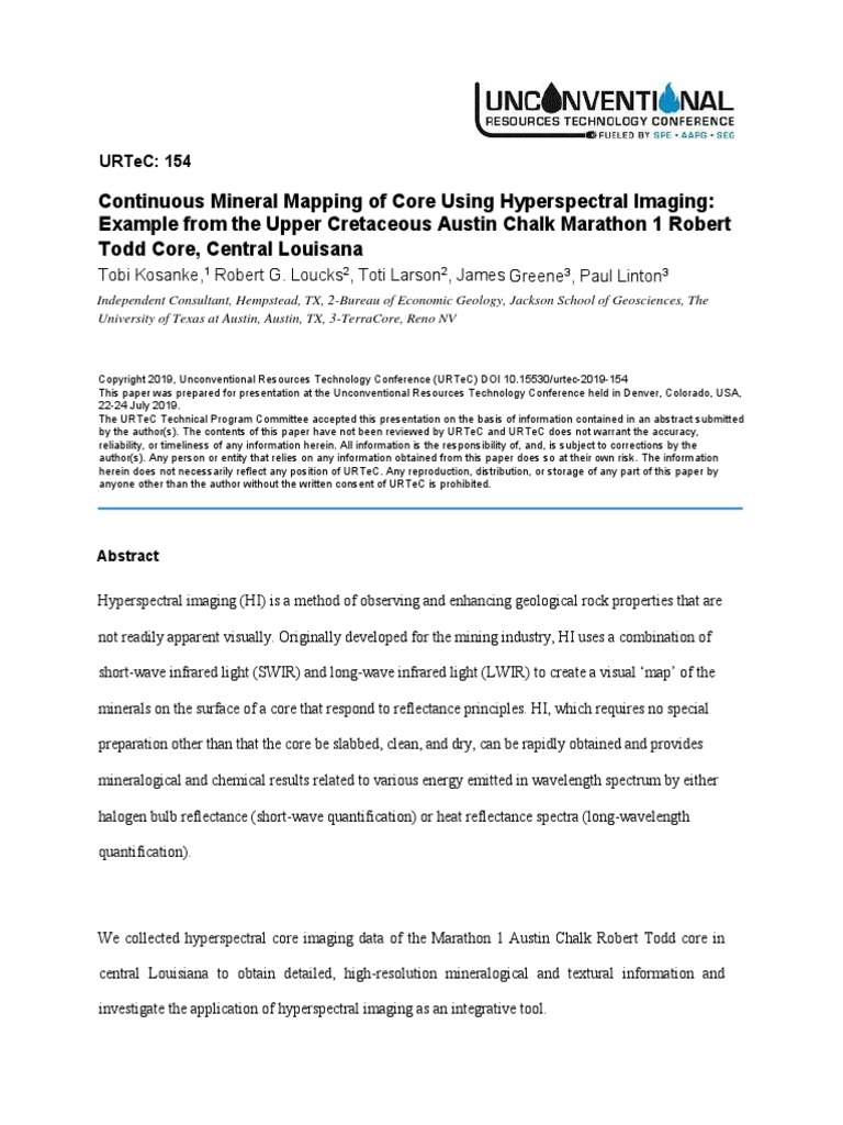 Continuous Mineral Mapping of Core Using Hyperspectral Imaging: Example ...