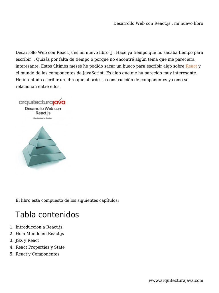Desarrollo Web Con React - JS, Mi Nuevo Libro | PDF Desarrollo Web Con React - JS, Mi Nuevo Libro | PDF