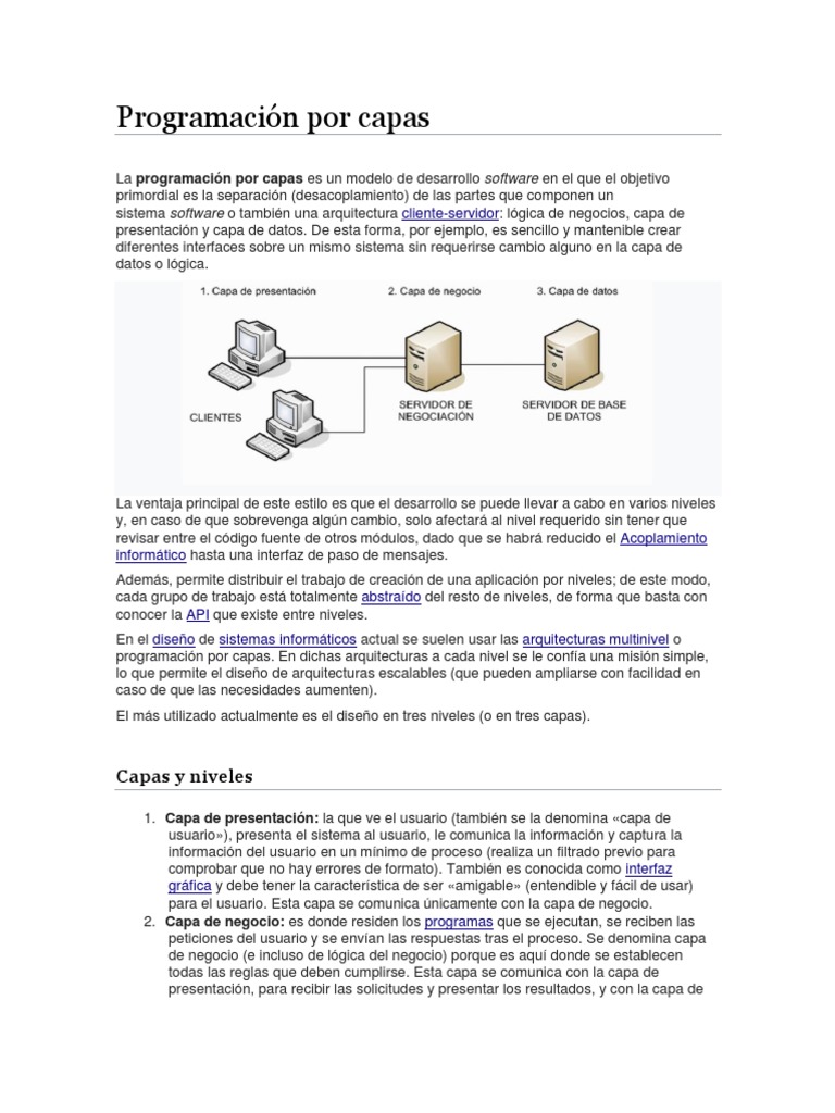 Programación Por Capas | PDF | Desarrollo de software | Ingeniería de ...