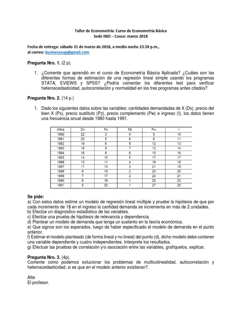 Ejercicios Resueltos de Econometría | PDF