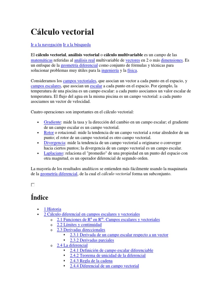 Cálculo Vectorial | PDF | Cálculo multivariable | Vector Euclidiano