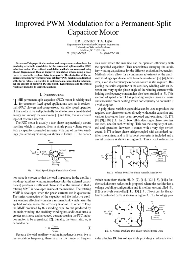 Improved PWM Modulation For A Permanent-Split Capacitor Motor | PDF ...