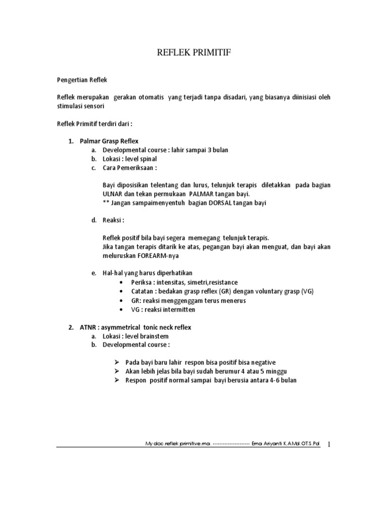 Reflek Primitif | PDF