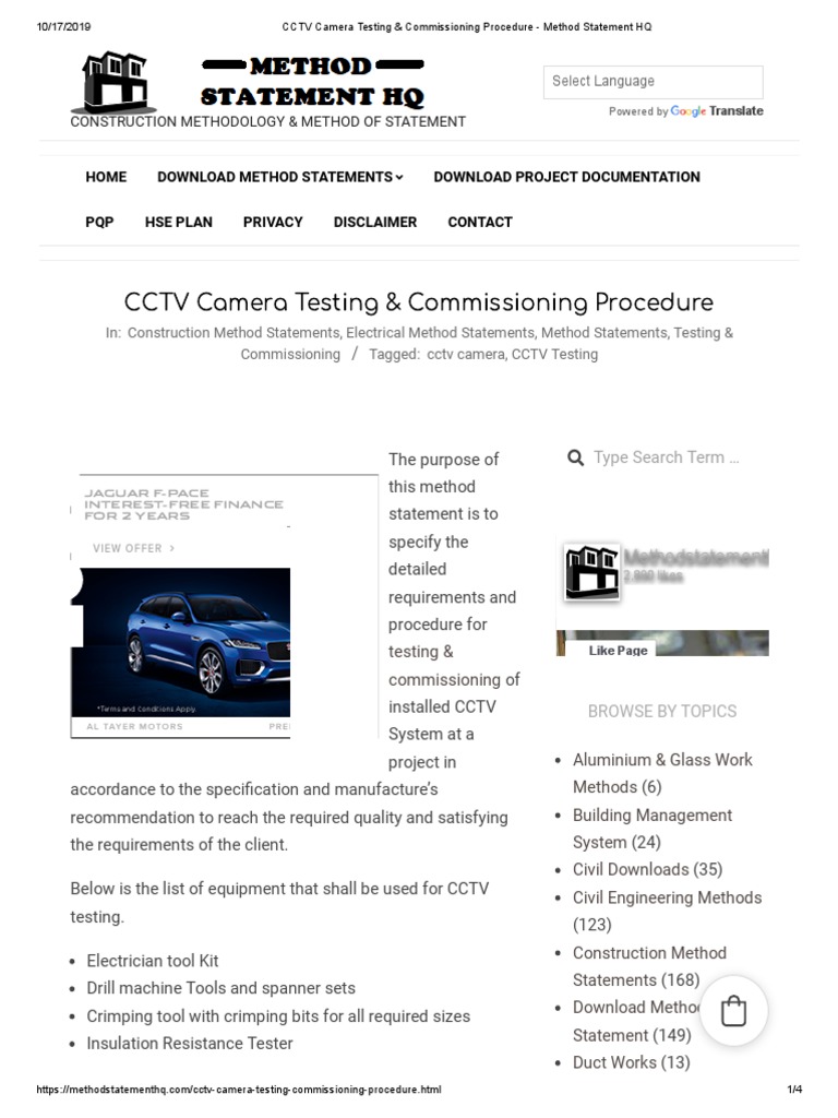 CCTV Testing &commission | PDF | Closed Circuit Television | Plumbing