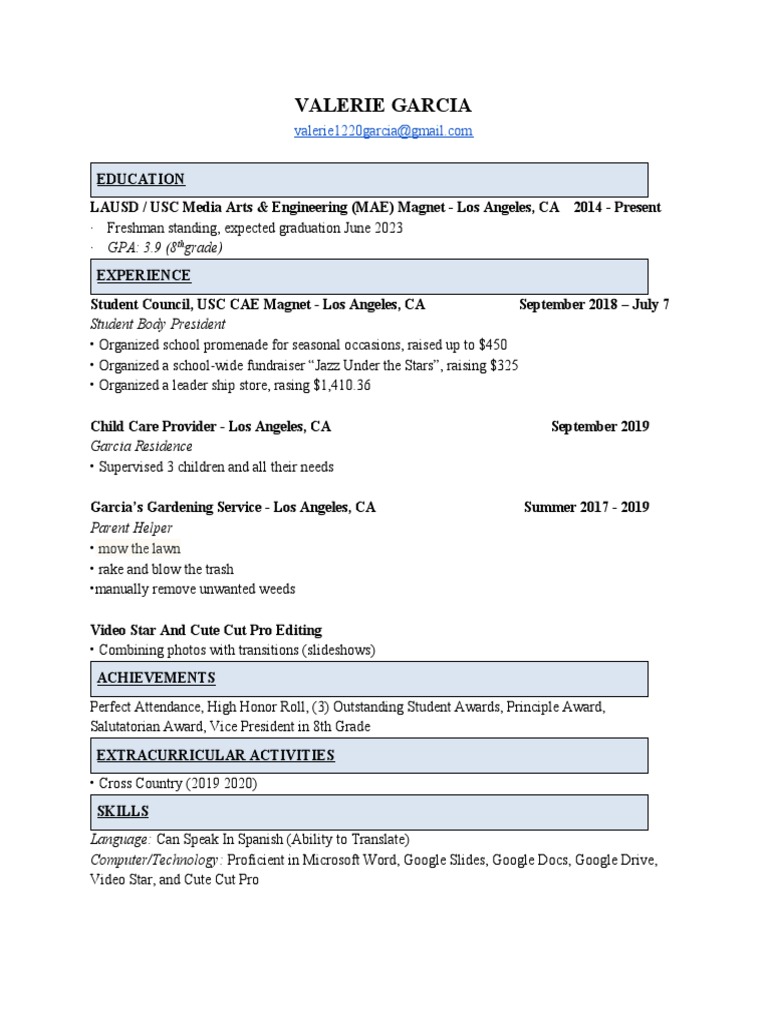 Valerie Garcia Resume | PDF