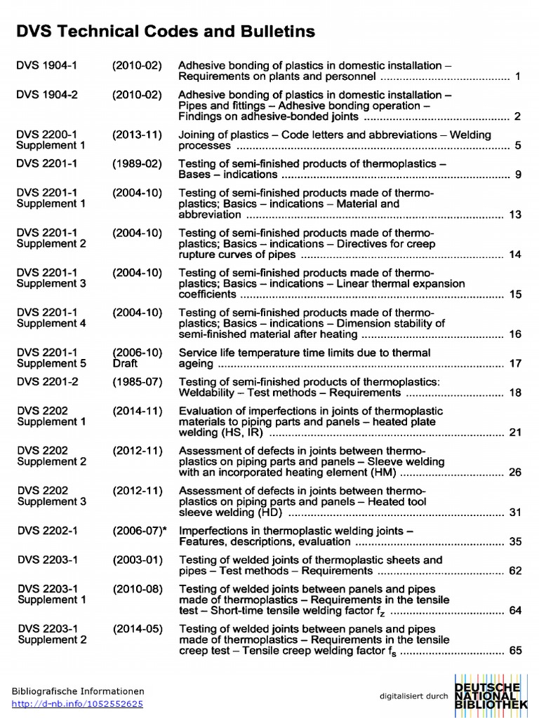 DVS Technical Codes and Bulletins | PDF | Pipe (Fluid Conveyance ...