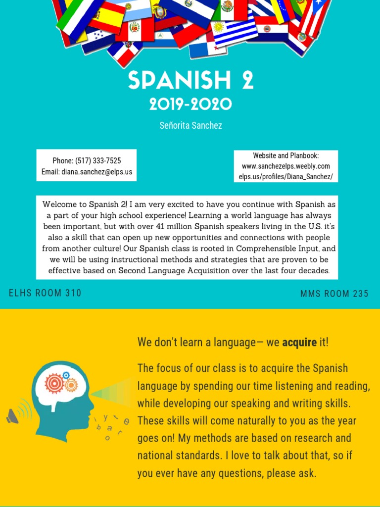 Spanish 2 Syllabus 1 | PDF | Notebook | Language Acquisition