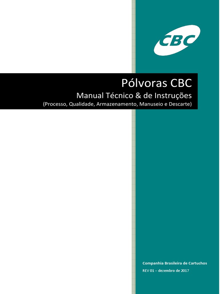 Pólvoras CBC Manual Técnico de Instruções PDF | PDF | Pólvora | Munição