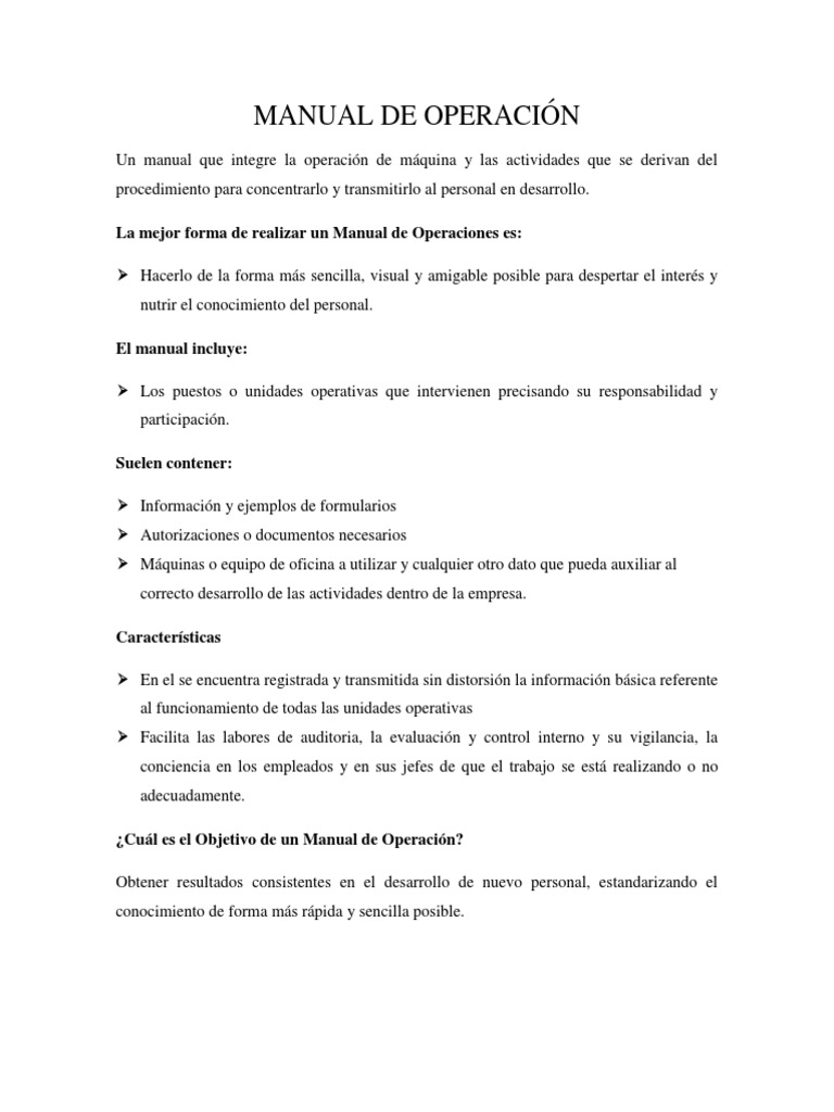 Guía completa para la elaboración de un manual de operaciones efectivo ...