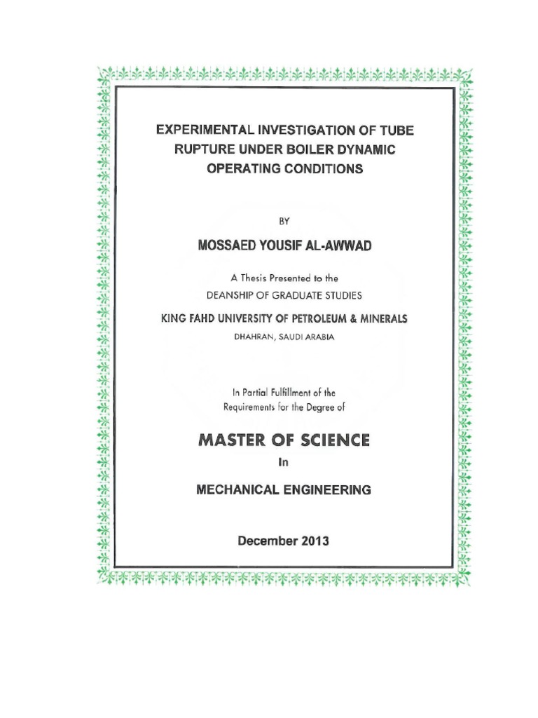 Experimental Investigation of Tube Rupture Under Boiler Dynamic ...
