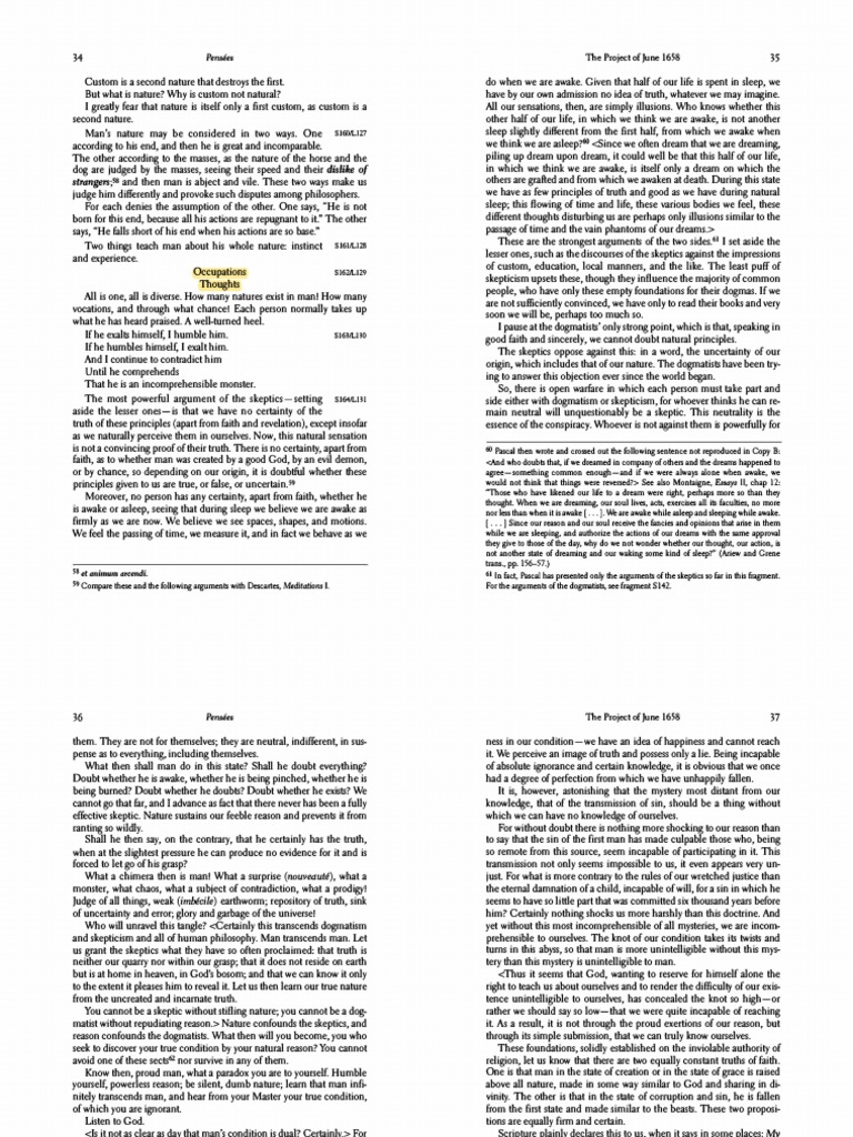Pascal Pensees | PDF | Truth | Western Philosophy