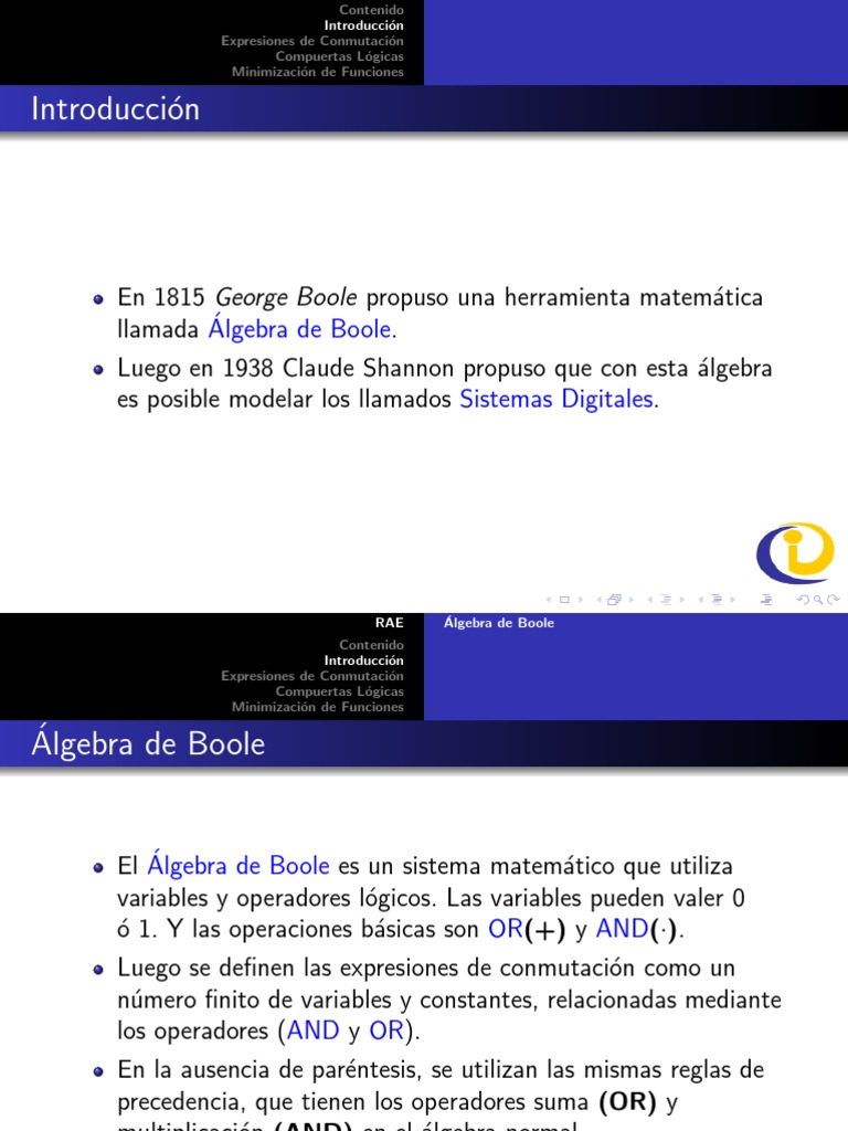 Algebra de Boole | PDF | Álgebra de Boole | Enseñanza de matemática