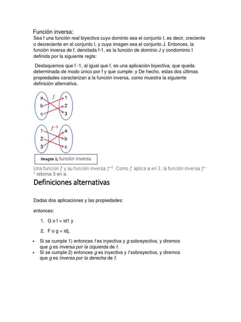 Propiedades de Funciones Inversas | PDF | Función (Matemáticas) | Derivado