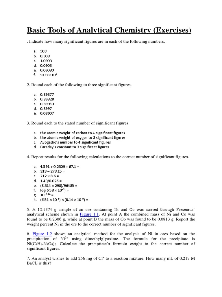 Basic Tools of Analytical Chemistry | PDF | Molar Concentration | Parts ...