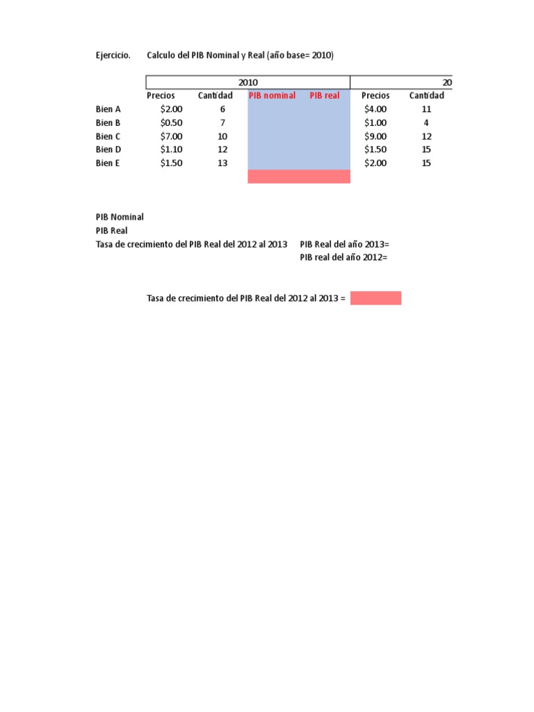 Calculo Del PIB Nominal y Real | PDF | Estadísticas oficiales | Dinero