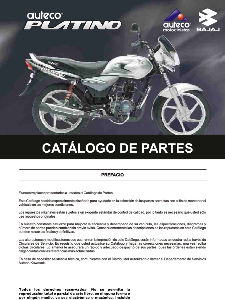 Auteco Platino 100 CC | PDF | Embrague | Carburador