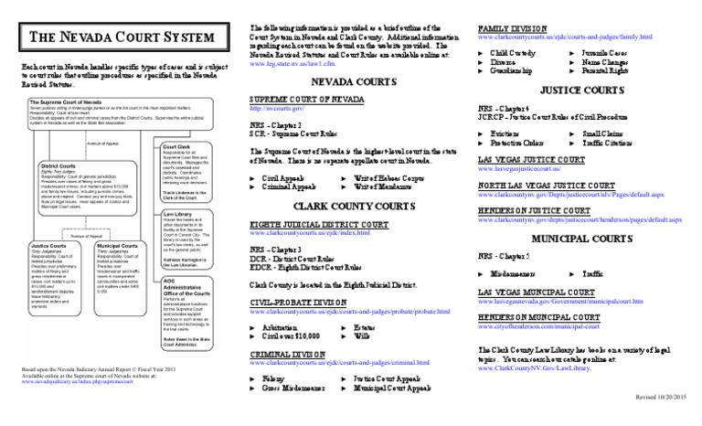 20 The Nevada Court System | PDF | State Court (United States ...