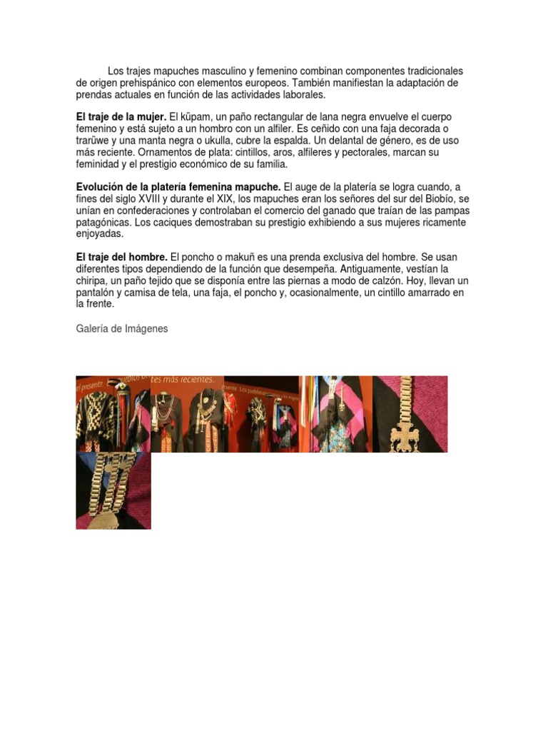 Trajes Mapuches Pdf Ropa Traje Ropa