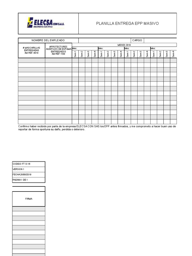 Planilla de Entrega de Epp Masivos | PDF | Violencia