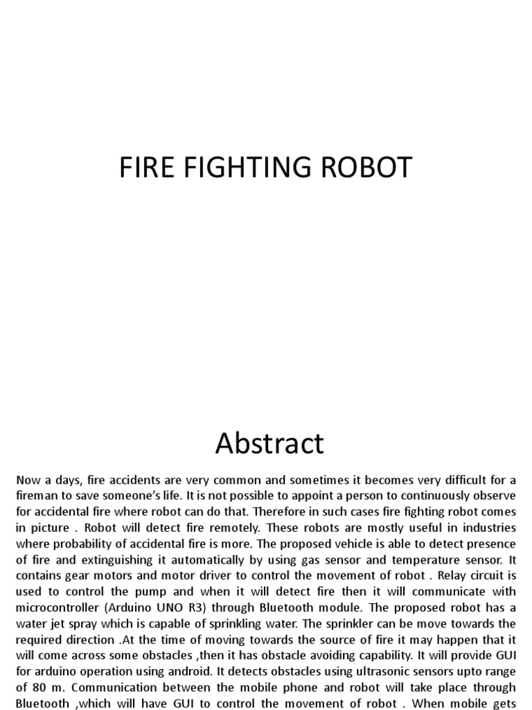 Fire Fighting Robot | PDF | Robot | Robotics