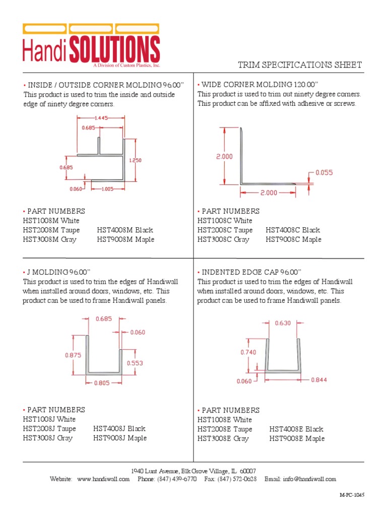 Trim Spec Sheet | PDF