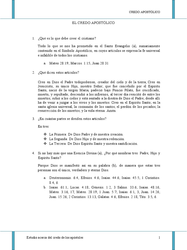 Estudio Acerca Del Credo de Los Apostoles | PDF | Cristo (título ...