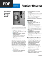 GE Zenith ZTG Series ATS Overview | PDF | Switch | Power Supply