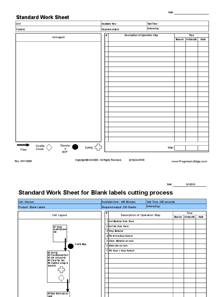 Standard Work Example Form | PDF