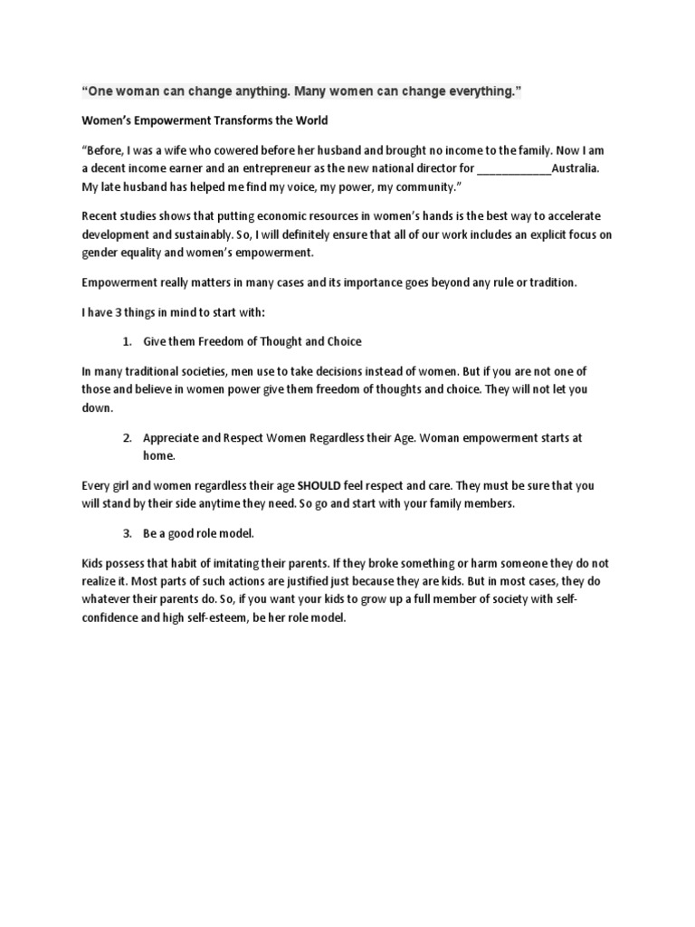 Empowering Women for Global Change | PDF