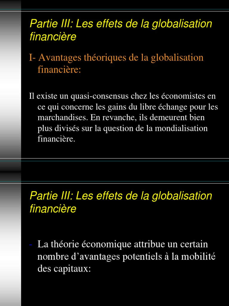 Globalisation Financière | PDF | Mondialisation | Marchés financiers