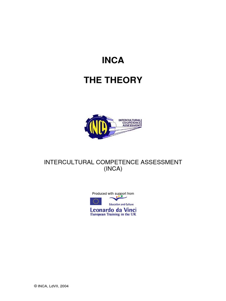 Inca The Theory: Intercultural Competence Assessment (INCA) | PDF ...