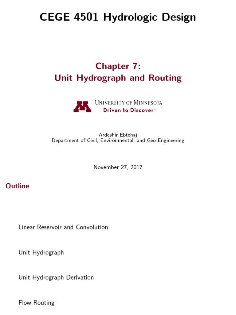 Unit Hydrograph and Routing | PDF | Discharge (Hydrology) | Matrix (Mathematics)